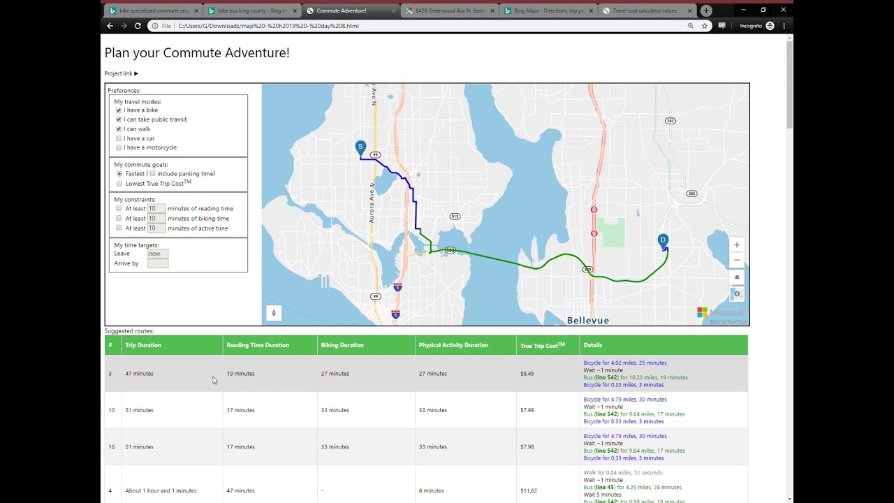 Multi-modal trip planning demo: Commute Adventure! - YouTube