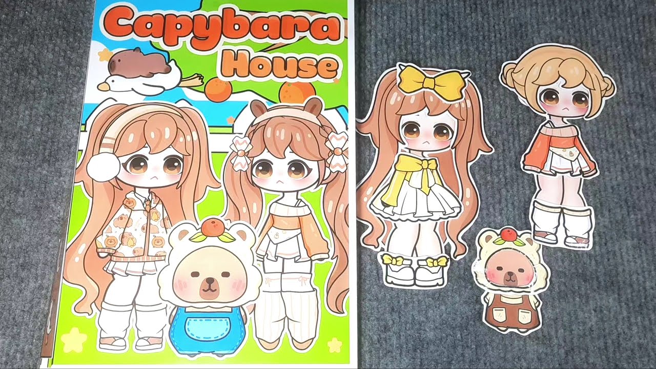 [Paper DIY] Capybara X Gacha Book sticker books #gamebook #paperdiy # ...