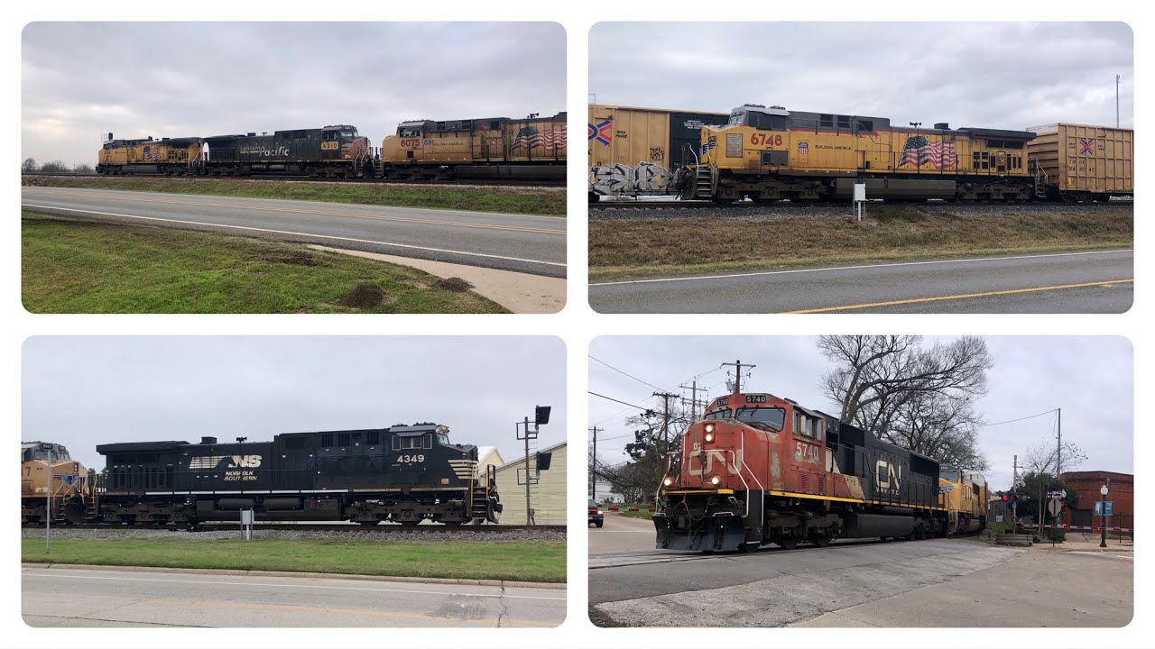 SP Patch, UP 6748, and NS/CN Leaders in Aggieland 12/22/22 - YouTube