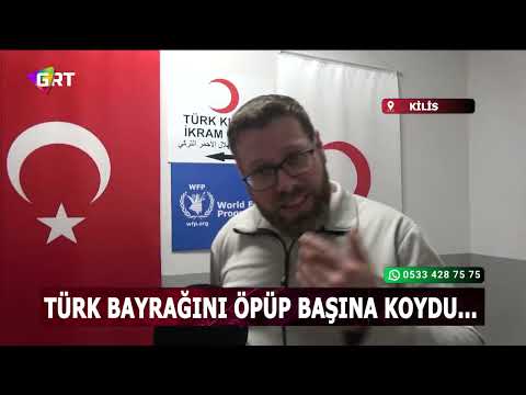 Kilis'te gönüllü dönüşte duygulandıran an: Türk bayrağını öpüp başına koydu