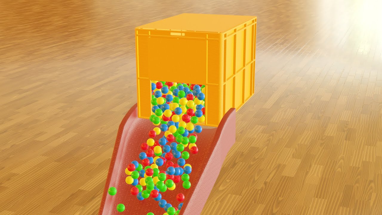 Ball Simulation Game || Satisfying Color Balls || Blender Rigid Body ...