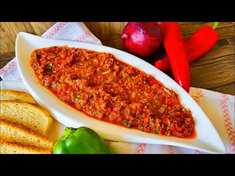 Türkischer Tomaten Paprika Dip, Türkische Vorspeise / Grillbeilage einfach und schnell