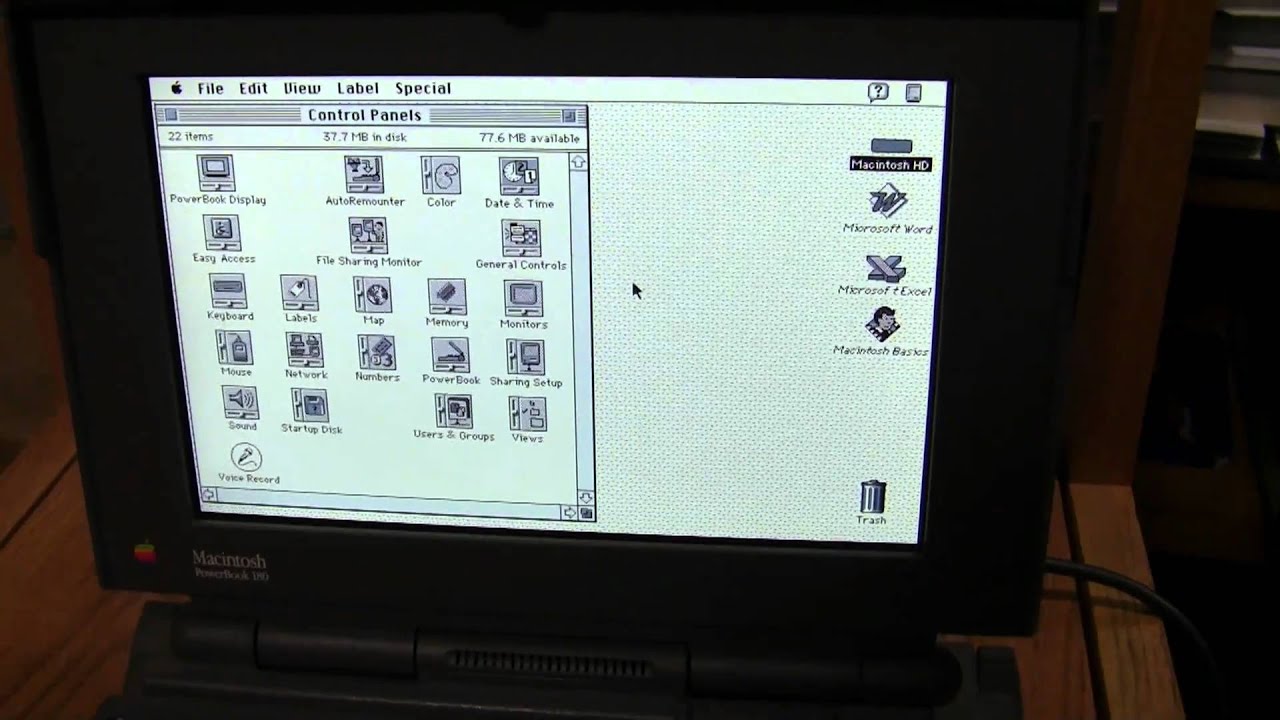 1992 Apple Powerbook 180 Demonstration - YouTube
