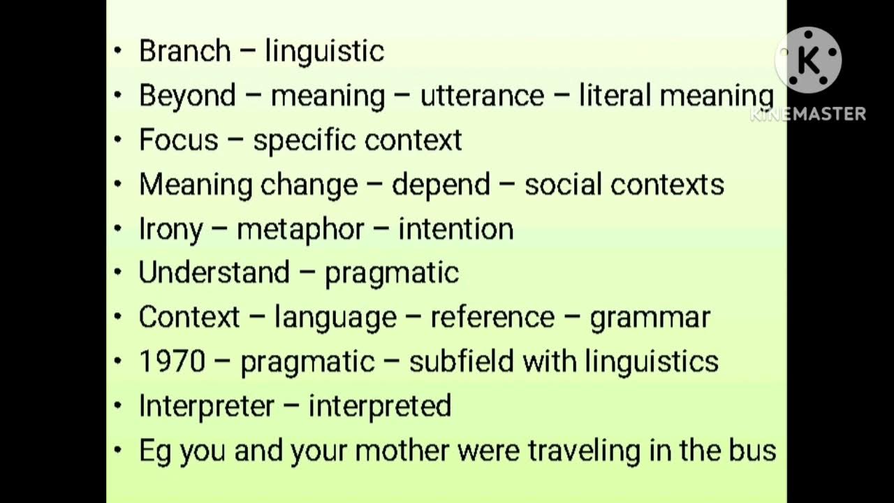 Pragmatic / Pragmatic language use in context / in tamil - YouTube