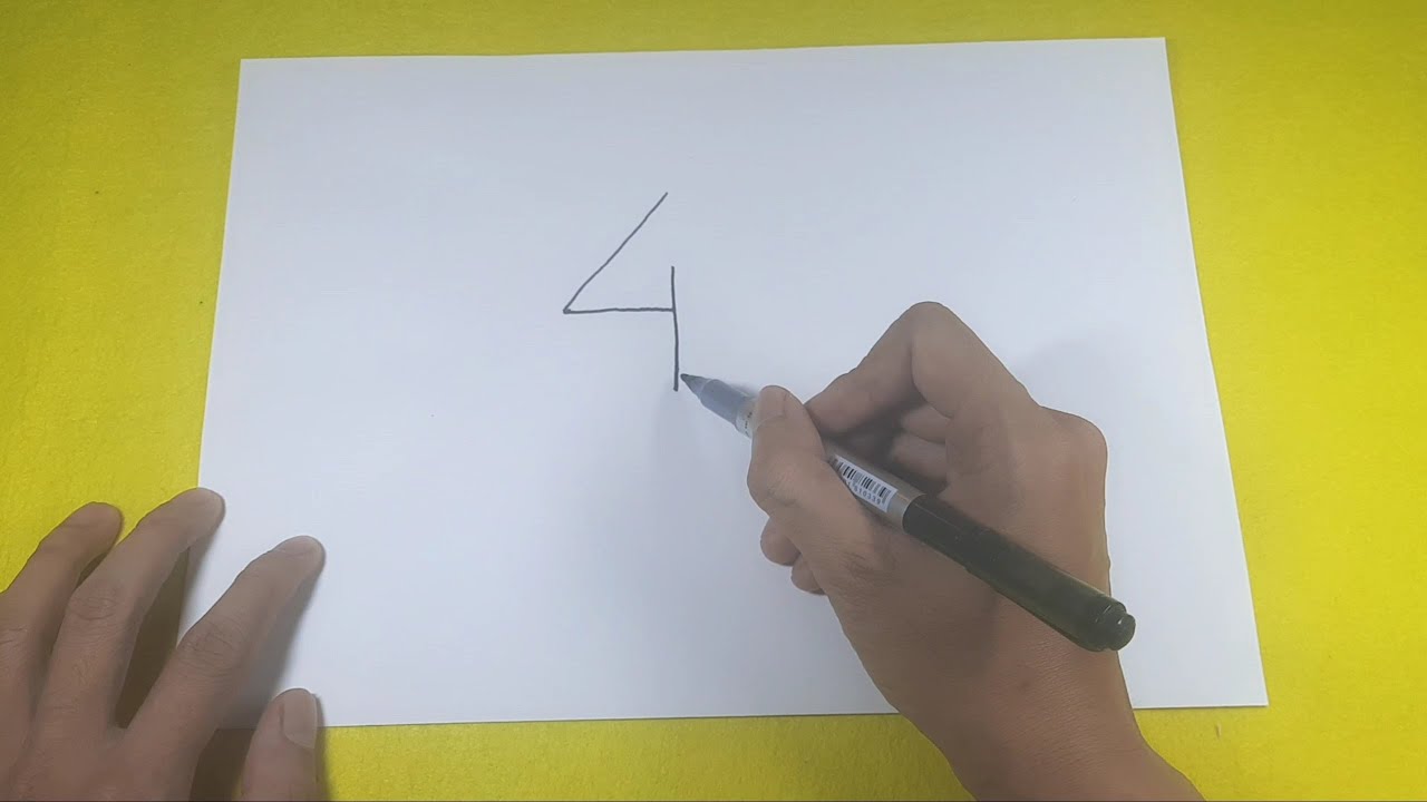 How to turn number 4 into Boat Picture | Easy boat drawing for ...