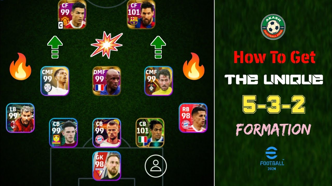 How To Get The Unique 5-3-2 Formation In eFootball 2024 Mobile ...