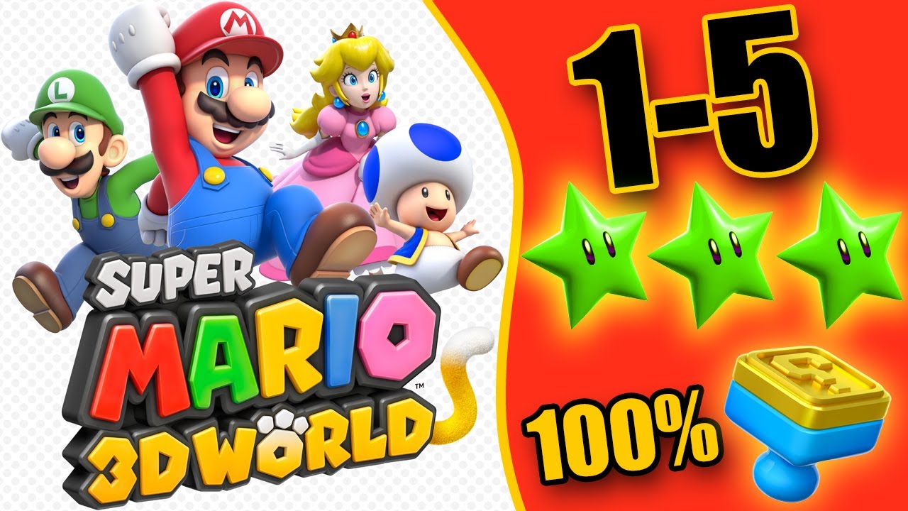 Super Mario 3D World - World 1-5 Green Stars & Stamp Guide ...