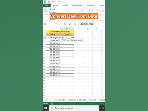 Convert Day From Date #shorts #excel #exceltips #exceltutorial #msexcel #youtubeshorts #viral ...