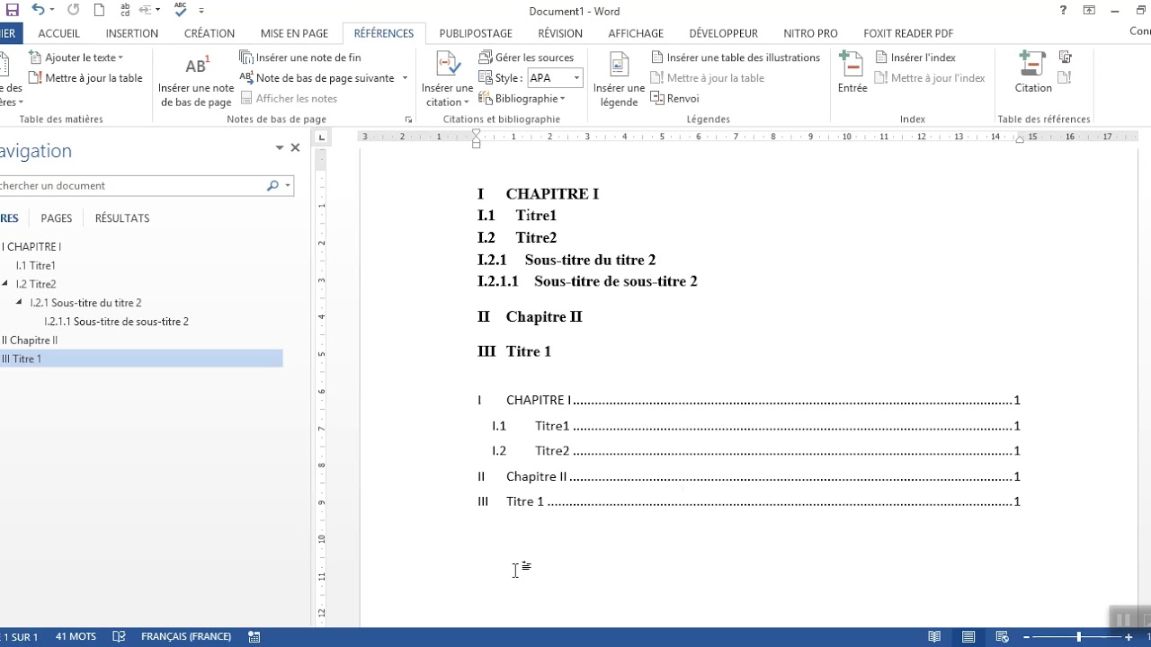 les titres automatiques sous word - YouTube