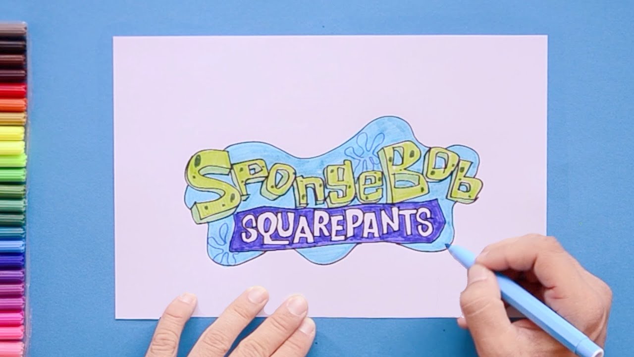 How to draw Spongebob Squarepants Logo - YouTube