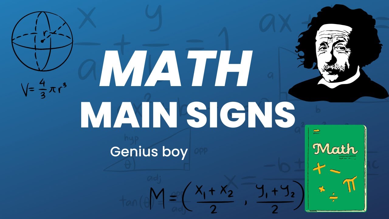 Maths Main Signs With Name For Kids Genius Boy Add , Sub , division and ...