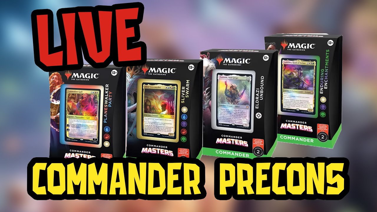 LIVE - Commander Masters PRECONS - Magic the Gathering Commander - YouTube