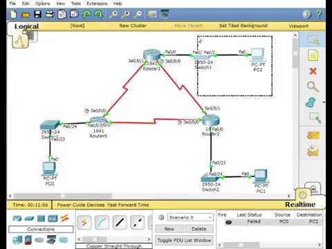 Cisco packet tracer #7 Static Routing 3 Router 3 DCE wire - YouTube