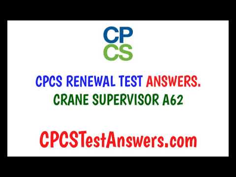CPCS Renewal Test ANSWERS Crane Supervisor A62 - YouTube