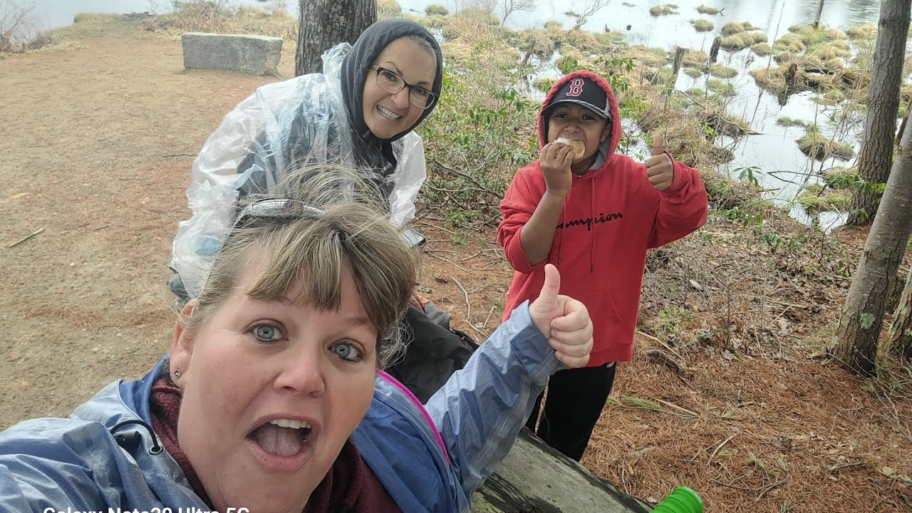 Monson Village adventure. a few geocaches & #2 on Kai's fire tower ...