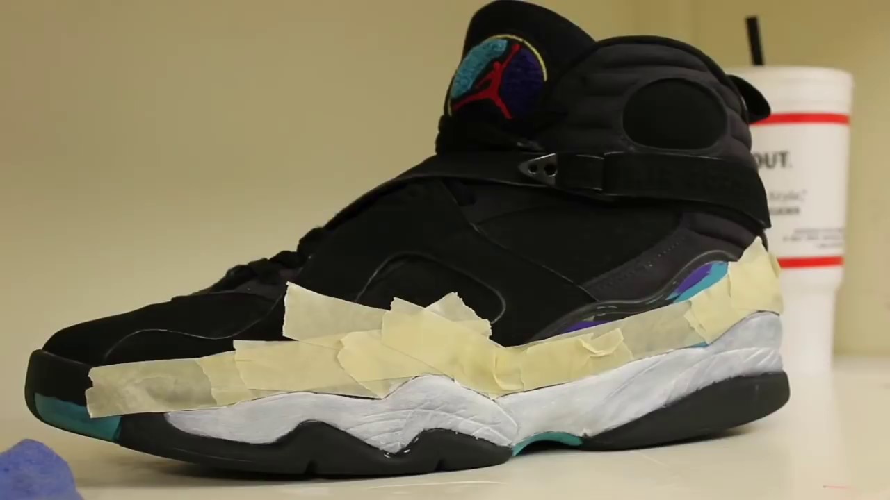 Air Jordan Retro 8 Midsole Repaint Restore tutorial - YouTube