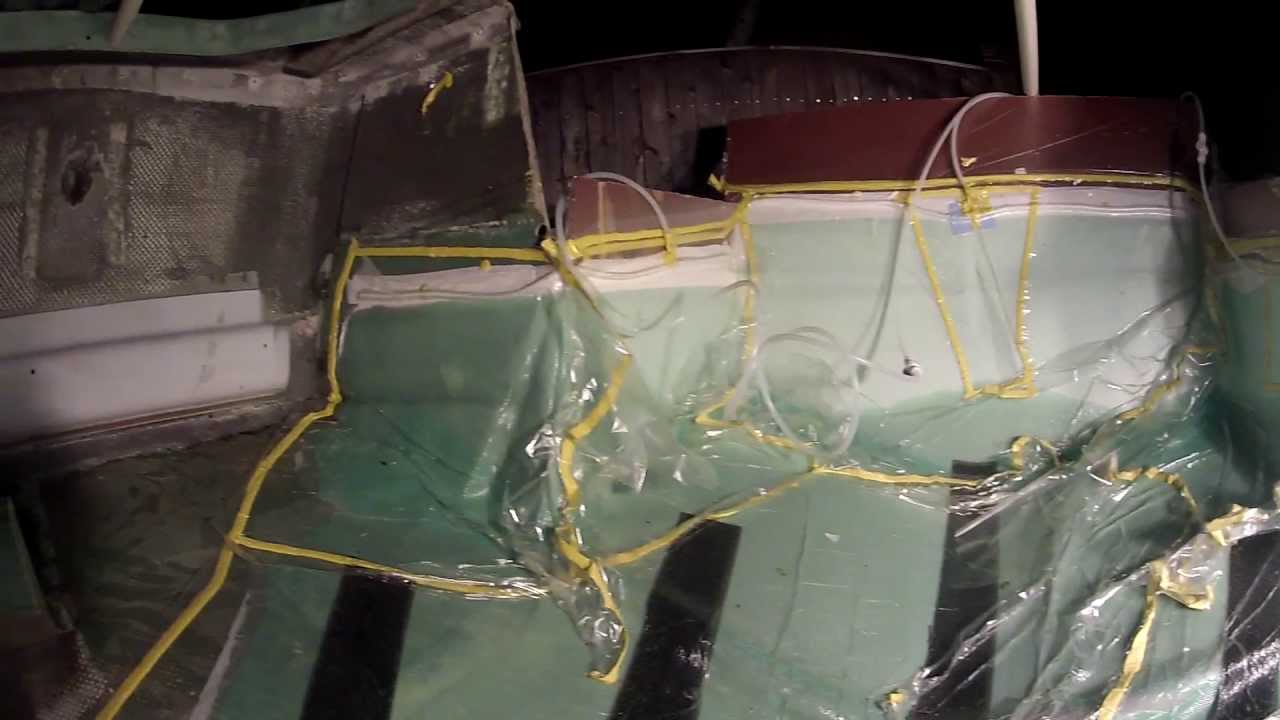 Transom Bracket Epoxy Resin Infusion of Bertram 25 - YouTube