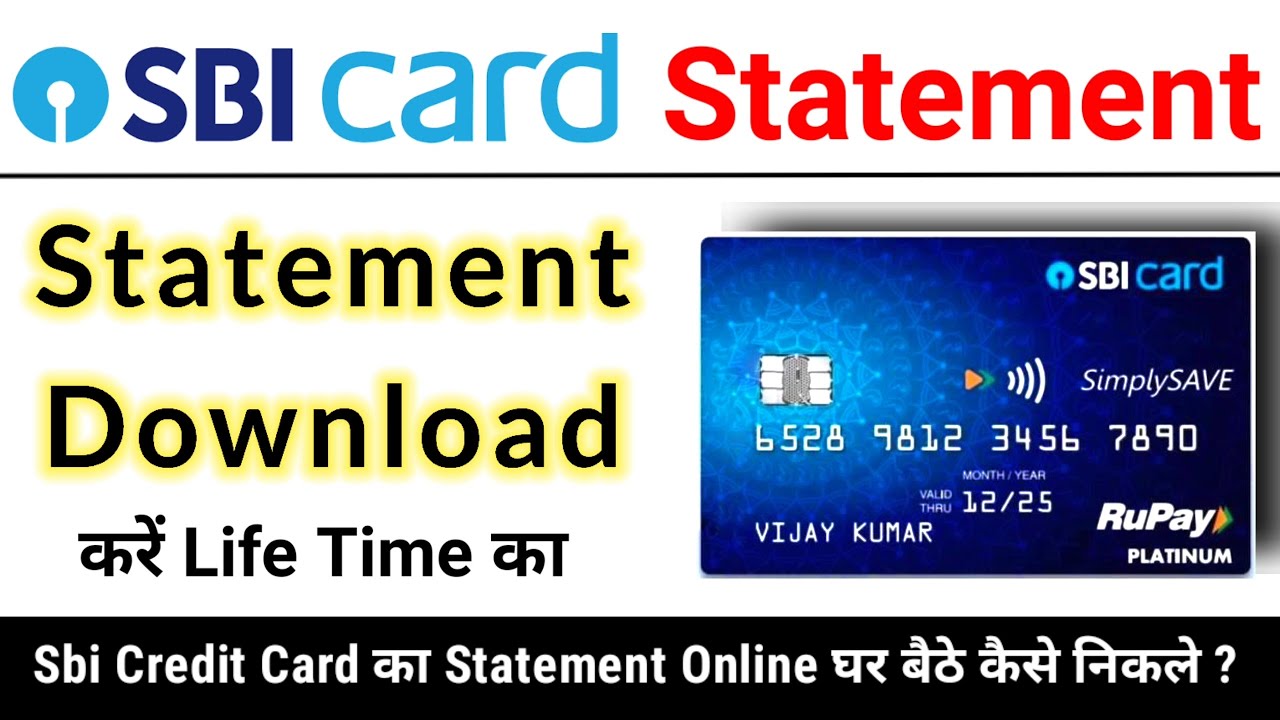 How to Download SBI Credit Card Statement Online | Sbi credit card ...