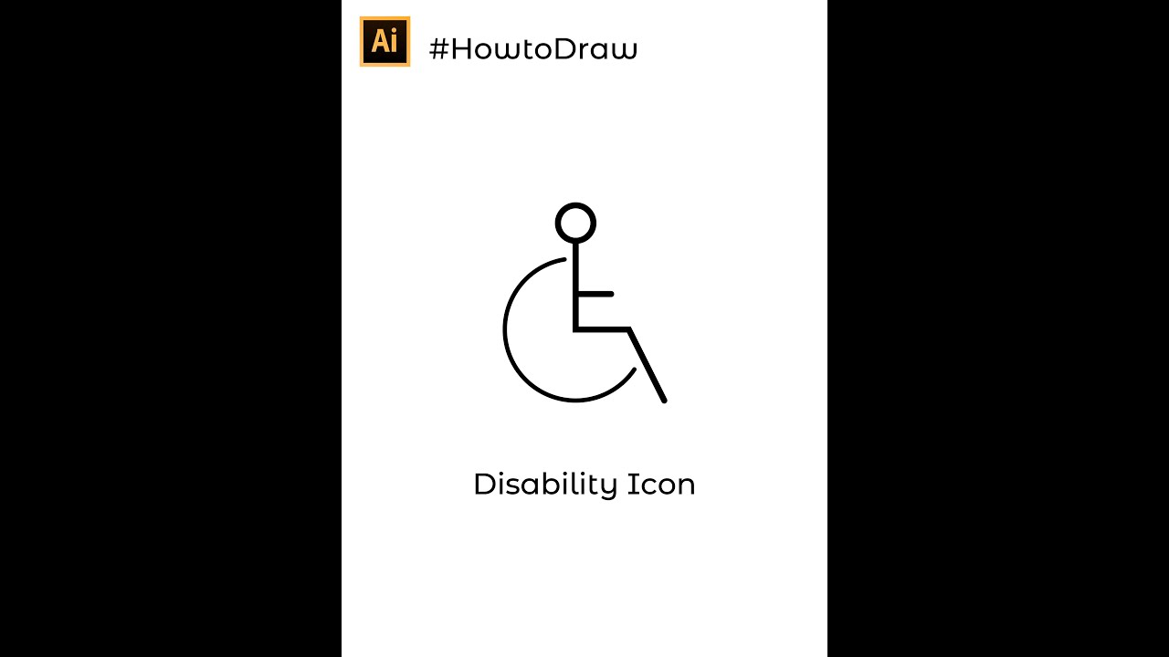How to draw disability Icon in Adobe Illustrator - YouTube