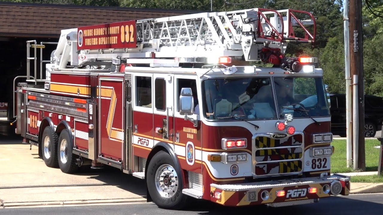 Prince George’s County Fire and EMS Truck 832 Responding - YouTube