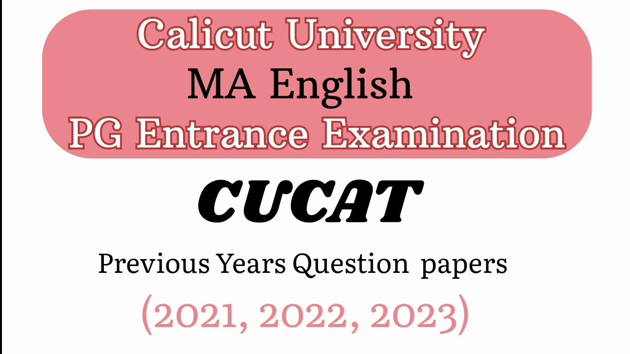 PG MA English Entrance Exam Previous Year Question Paper # ...