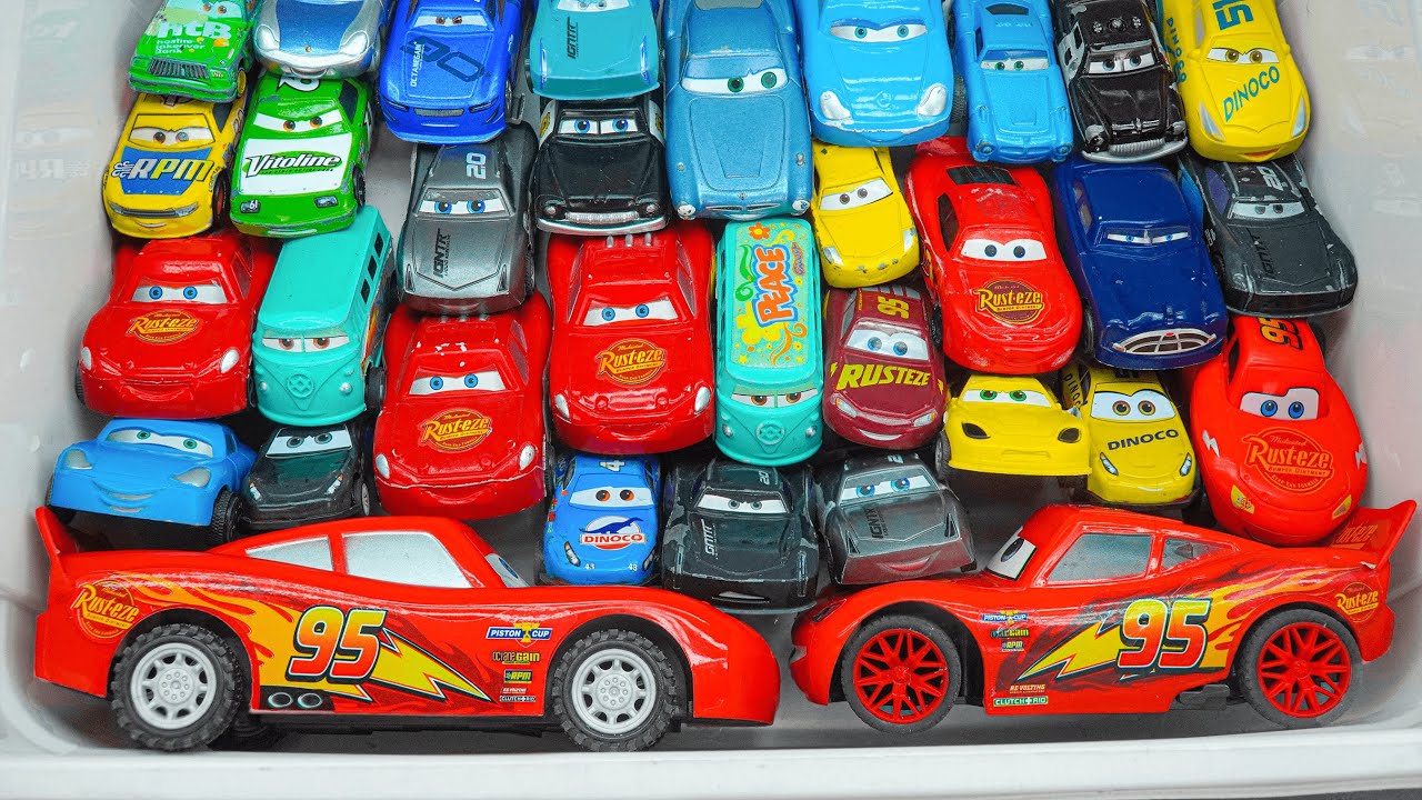 Lot of Disney Pixar Cars Unboxing Review | Lightning McQueen Dinoco ...