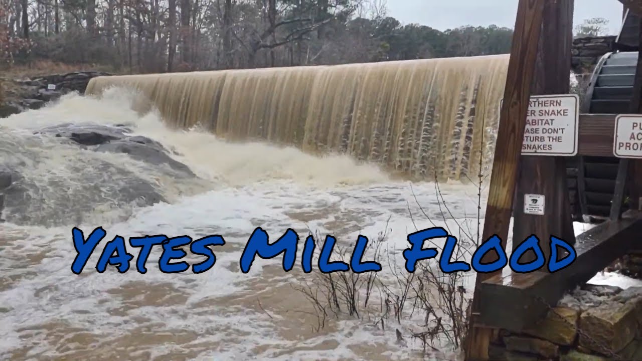 Historic Yates Mill Pond Flooding - YouTube