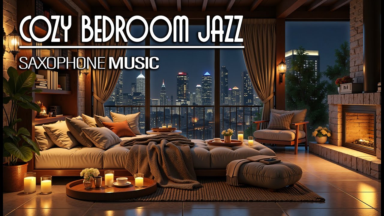 Cozy Bedroom In New York 🌧️ Rainy Night With Jazz Saxophone Music 🎷 ...
