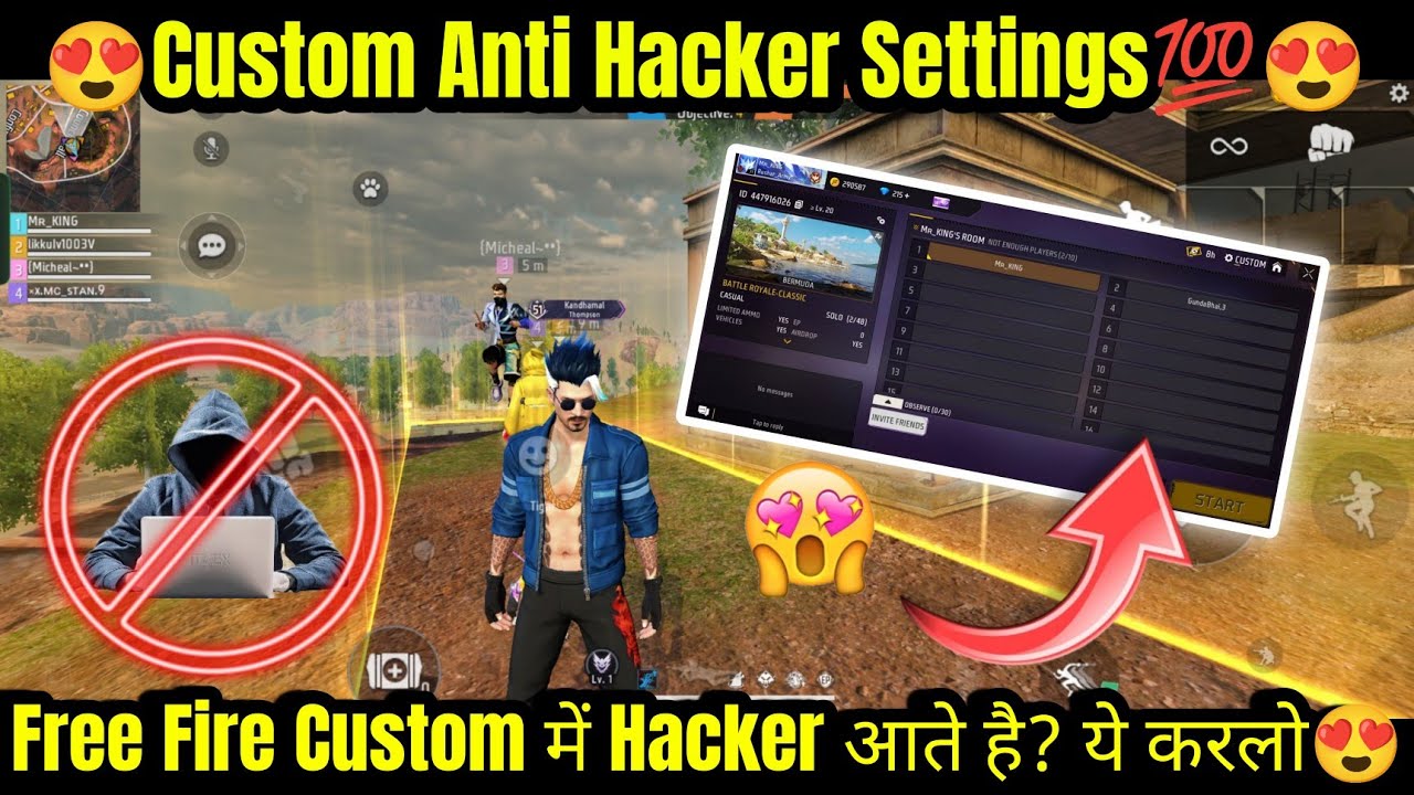 Free Fire Custom Anti Hacker Setting 💯😍 | Free Fire Custom Me hacker ko ...