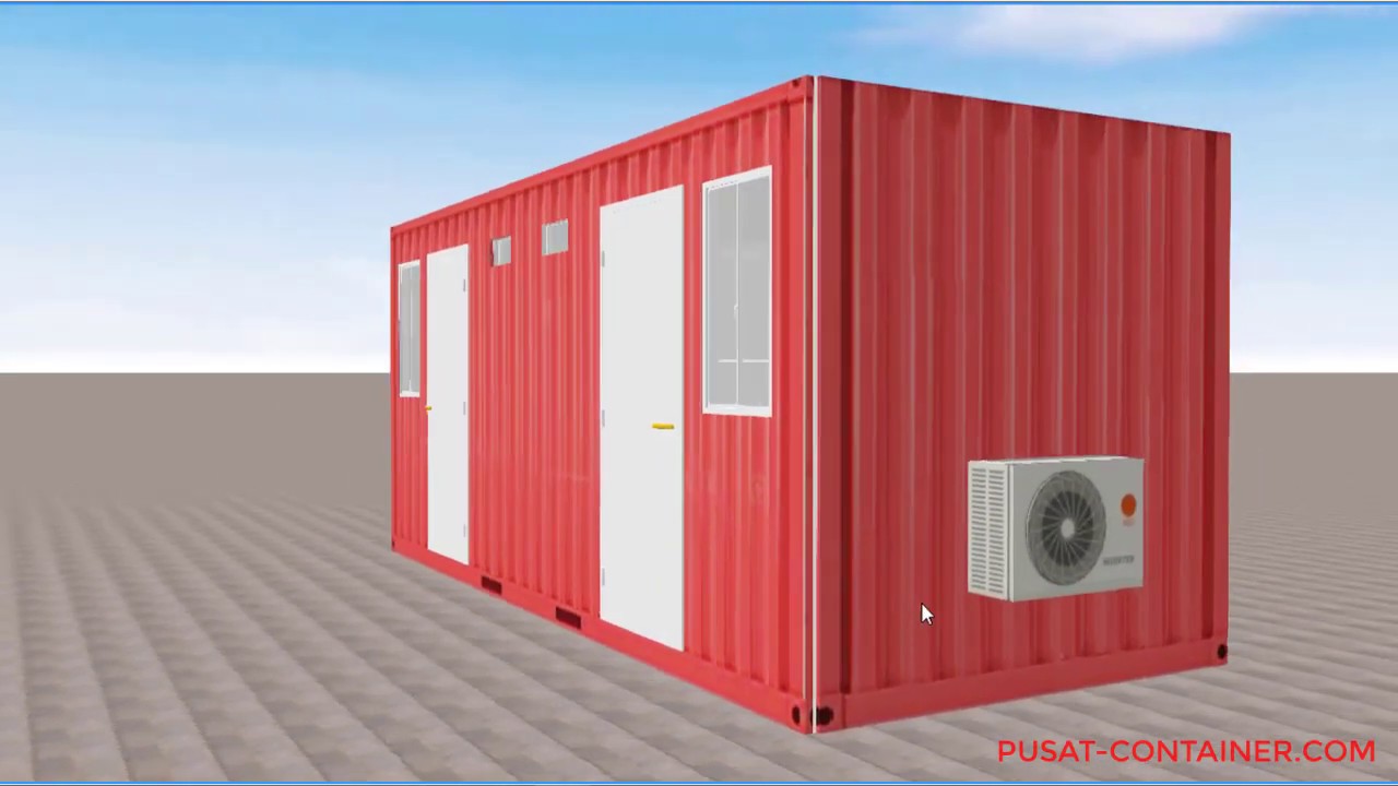 DESAIN 20 FEET MESS CONTAINER + 2 RUANG TOILET - YouTube