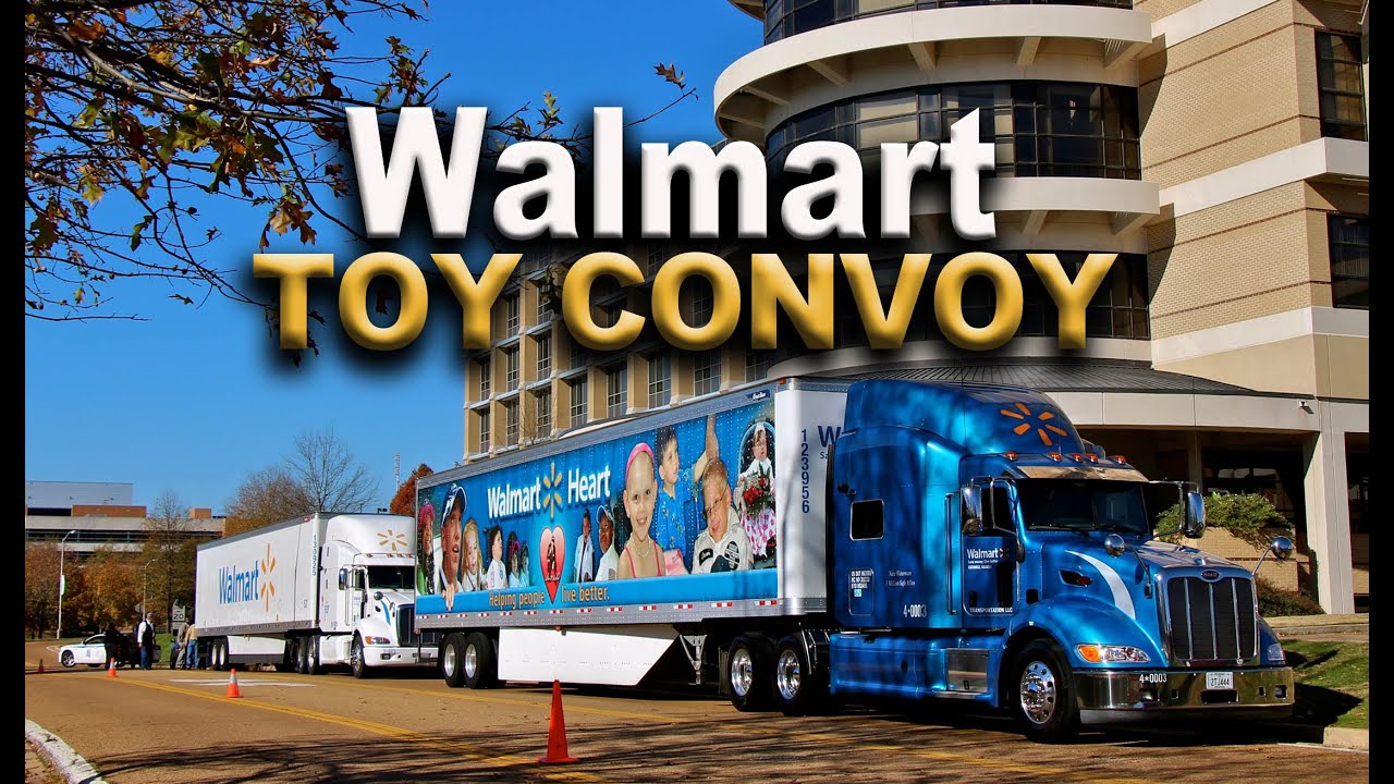 Walmart Toy Convoy Rolls to Batson Children's Hospital - YouTube