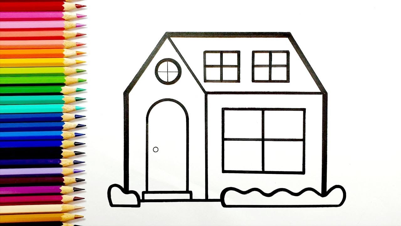 Drawing a House for Kids | Coloring Pages for Kids - YouTube