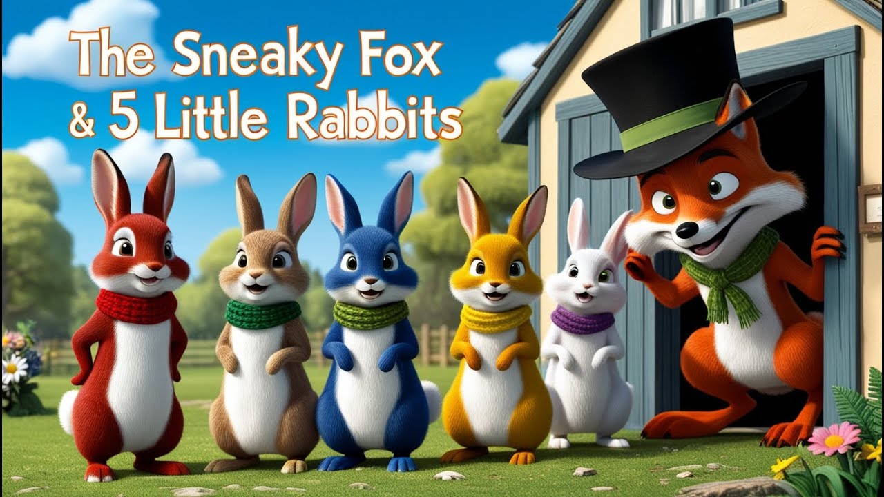 5 Little Rabbits Outsmart the Sneaky Fox! 🐰🦊 | Fun Moral Story for Kids ...