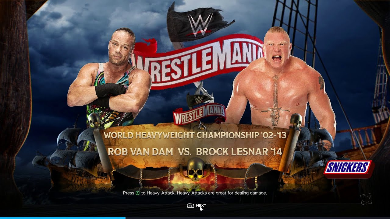 WWE 2K24 - Rob Van Dam vs Brock Lesnar | Two Out of Three Falls No ...