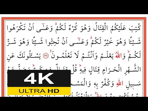 00148 Bakara Sûresi 216-219. Ayetler - Muhammed Eyyup - محمد أيوب - (Yavaş Okuma)