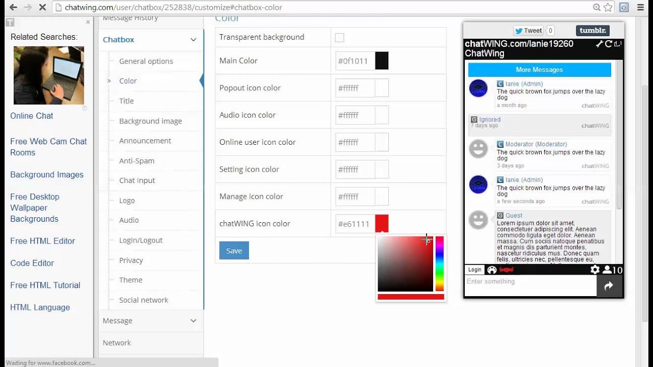 tv live Chat room software tool Chatwing - YouTube