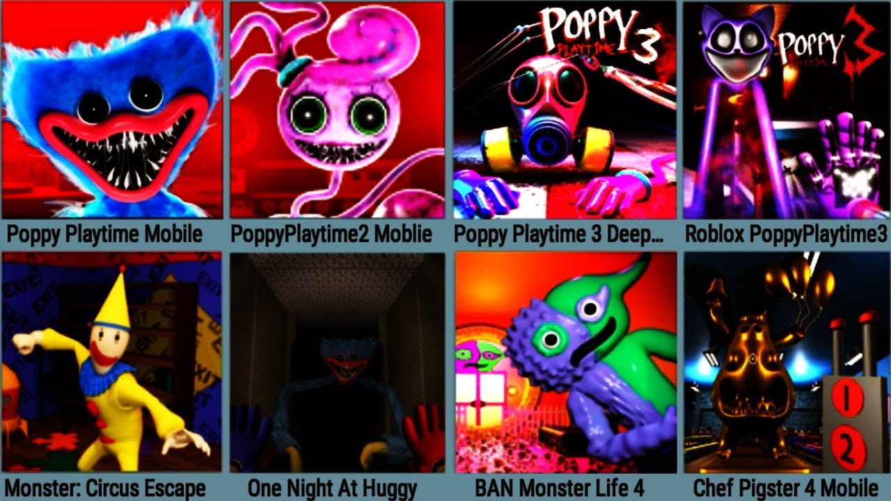 Poppy Playtime Mobile 1+2+3, Poppy 3 Roblox, Monster Circus,At Huggy On ...