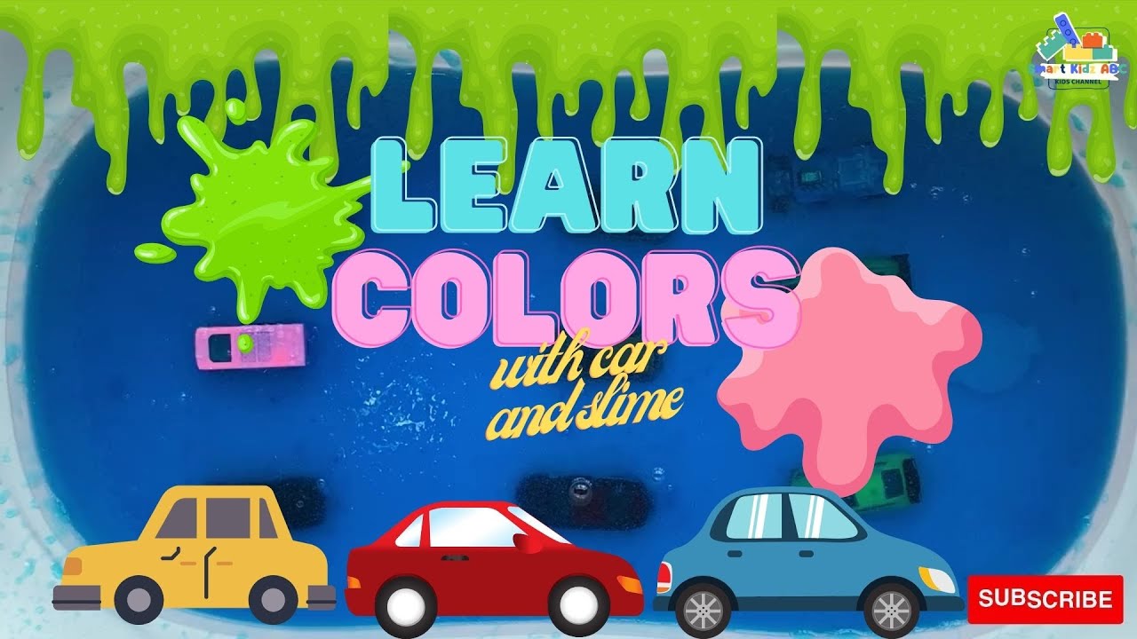 LEARN COLORS WITH CAR & SLIME FOR KIDS | BLUE RED CAR | ALPHABET NUMBER ...
