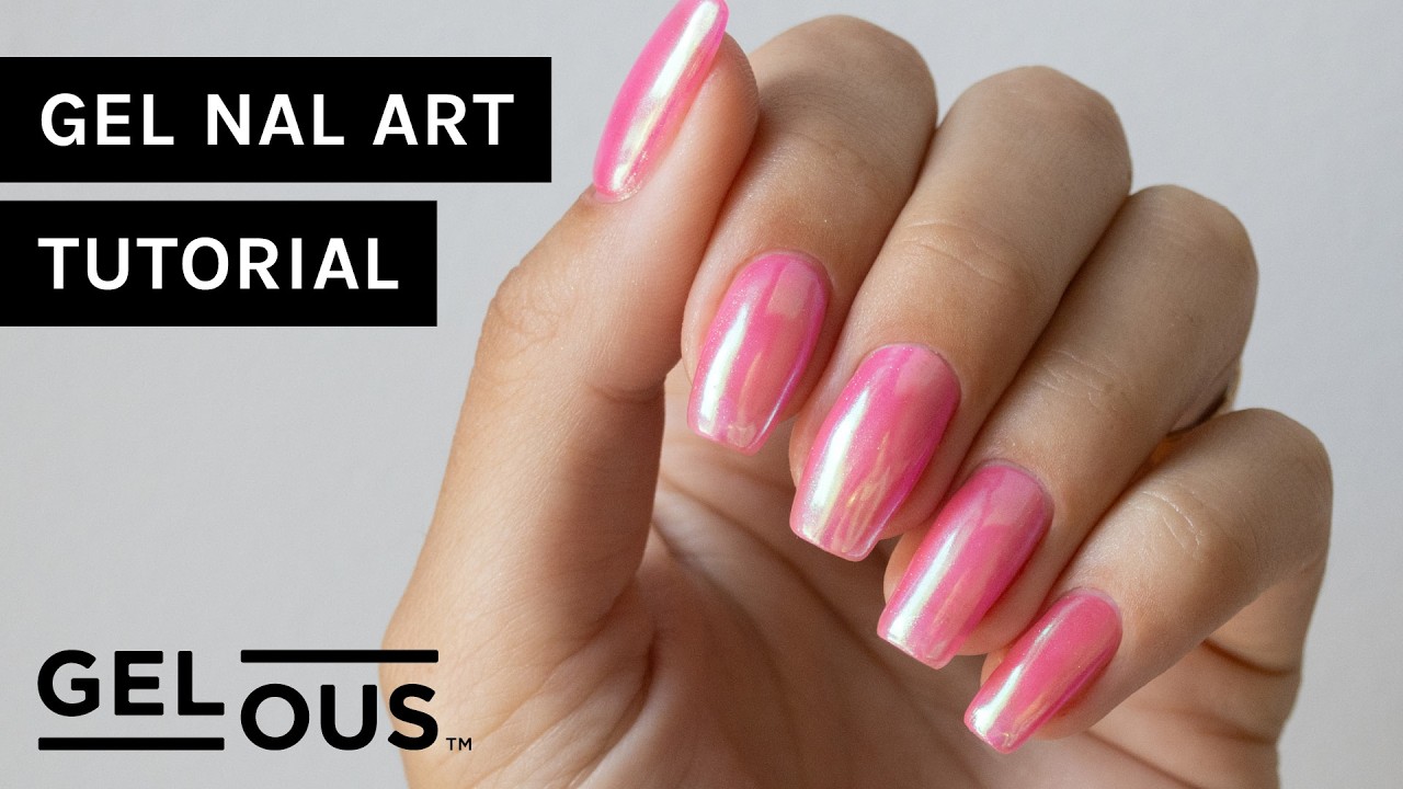 How To Do A Jelly & Chrome Powder Gel Manicure | Easy Gel Nail Art ...