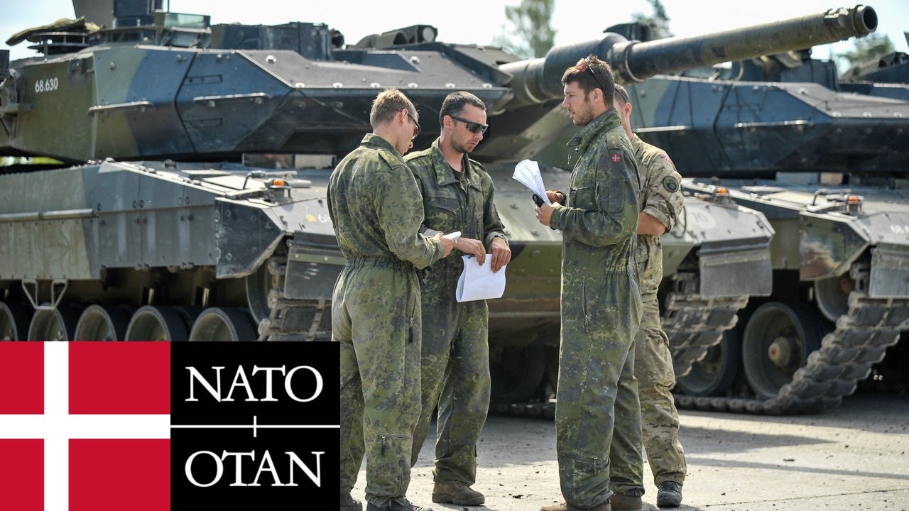 Royal Danish Army, NATO. Tanks Leopard 2 and armored vehicles on ...