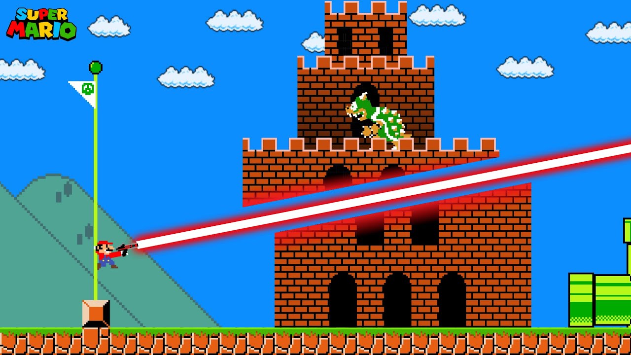 What If Mario Had a Laser Gun in Super Mario Bros.? - YouTube