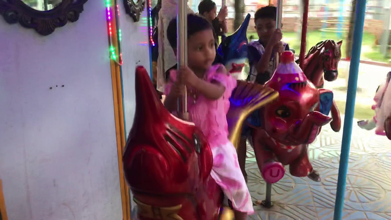 Kids enjoying ride of toy swing - YouTube