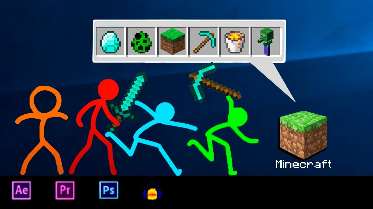 Stickman vs Minecraft ~ 100 DYS SURVIVAL Cartoon / Animation vs ...