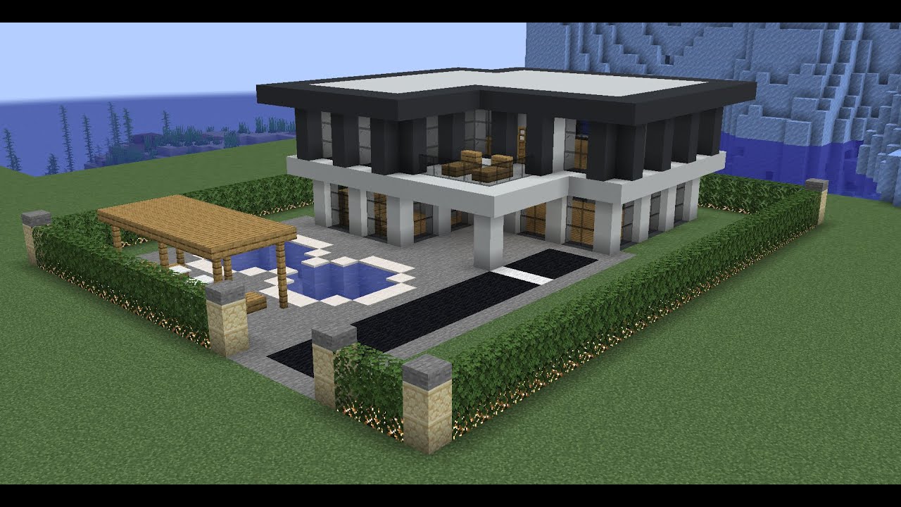 How to build an easy Modern Minimalist Villa in Minecraft - YouTube