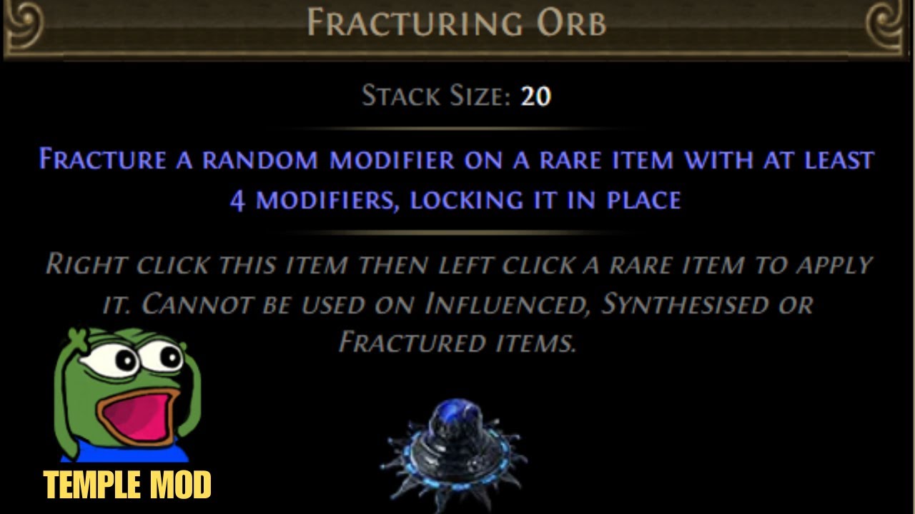 Path of Exile Crafting When the fracture is just right - YouTube