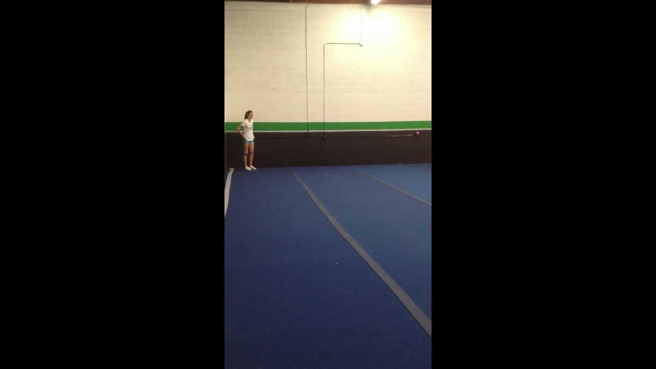 Front tuck, step out, round-off, back handspring, step out, round-off ...