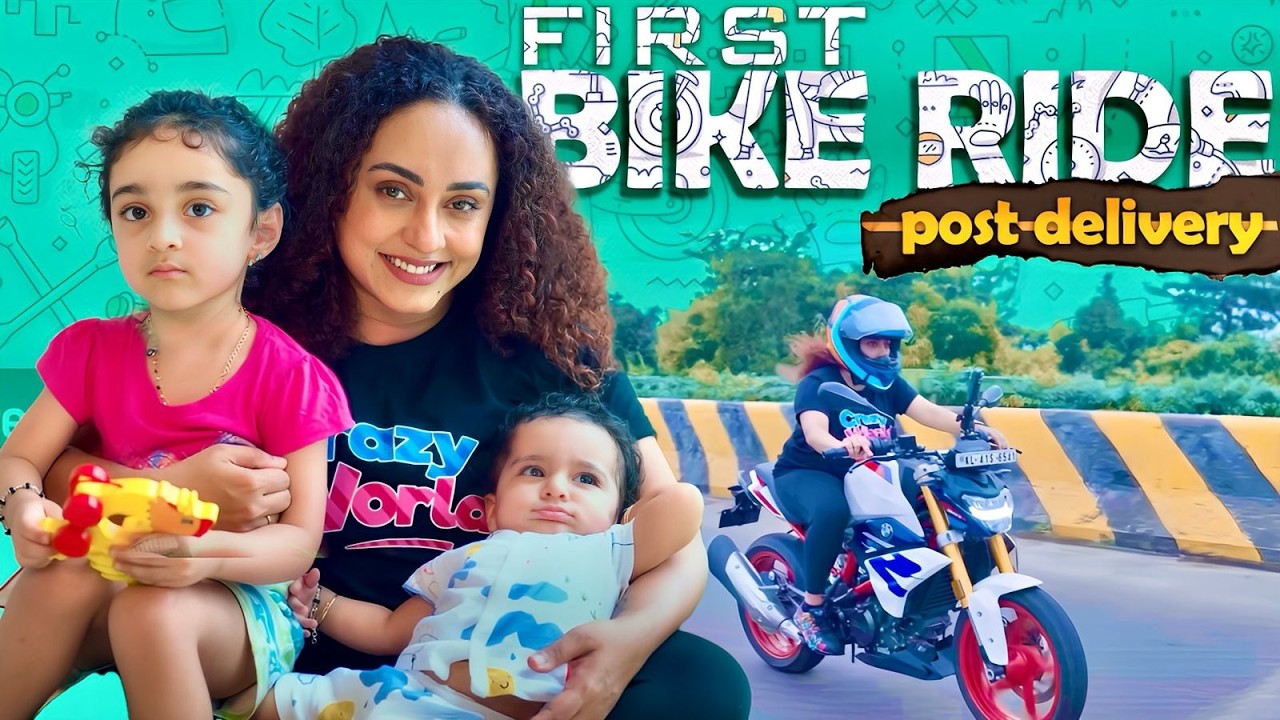 First Bike Ride | Post Delivery | Pearle Maaney | Baby Nila & Nitara ...