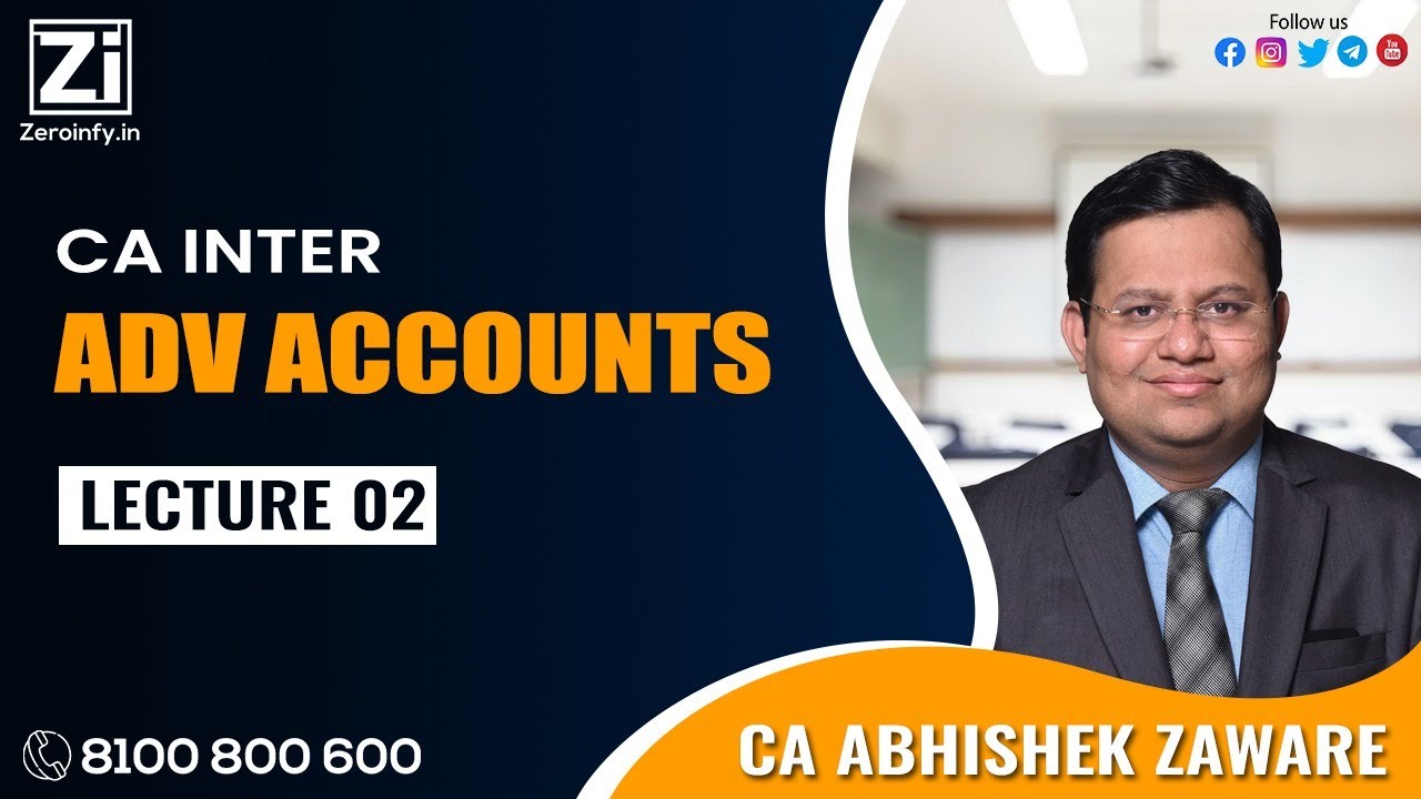 Lecture 2 | CA Inter | Advance Account | CA Abhishek Zaware - YouTube