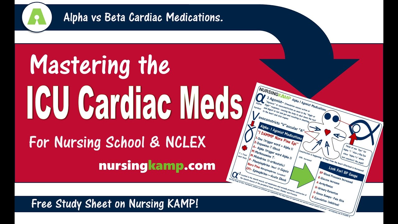 ICU Medications you should know Cardiac Blood Pressure NCLEX Nursing ...