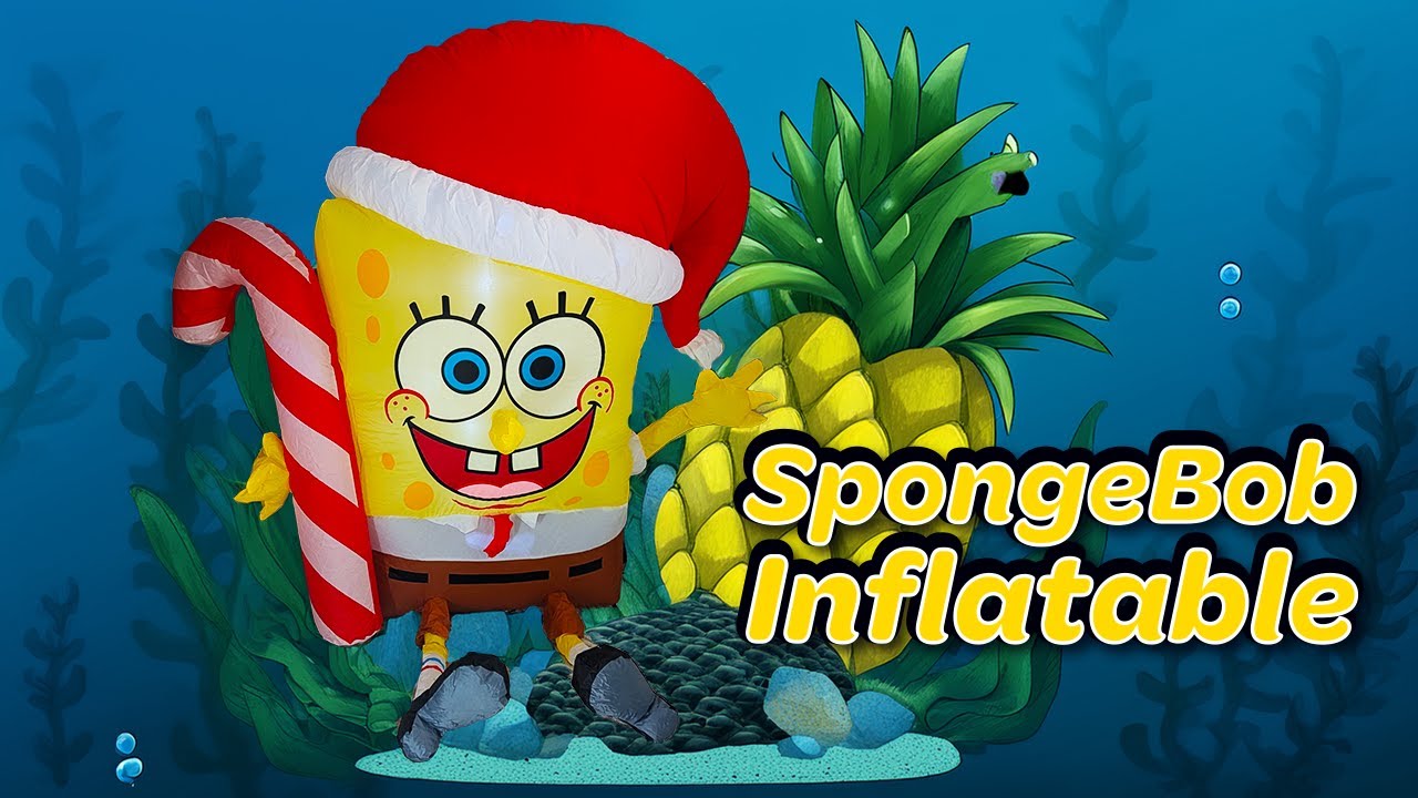 SpongeBob Christmas Inflatable by Gemmy - YouTube